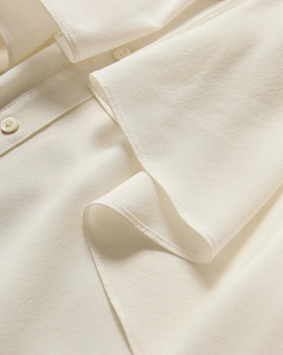 Demaris Ruffled Button-Down Blouse Dove – Peter Kate