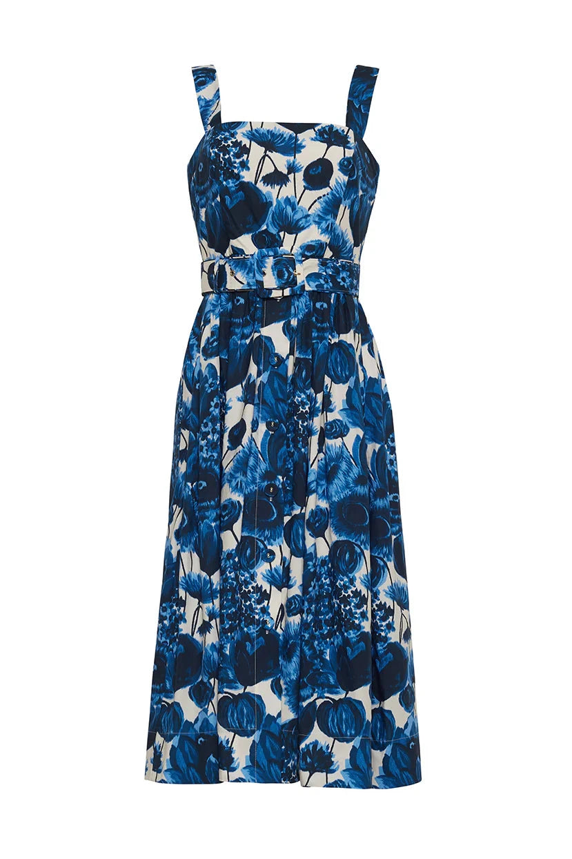 Candace Dress Flora Grove Blue – Peter Kate