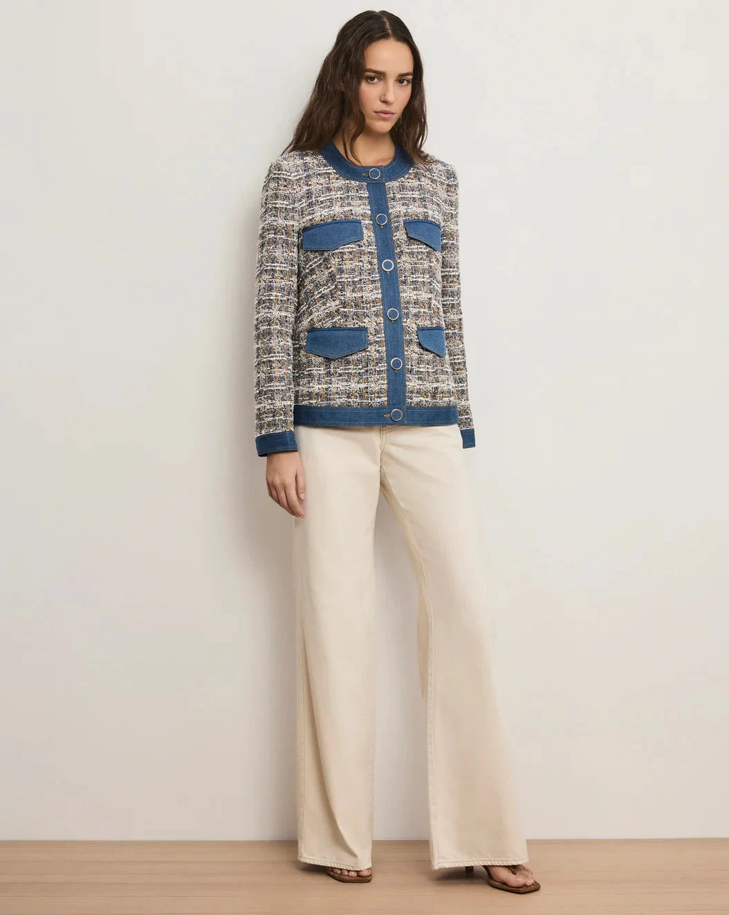 Ainslie Tweed Jacket Navy Multi – Peter Kate