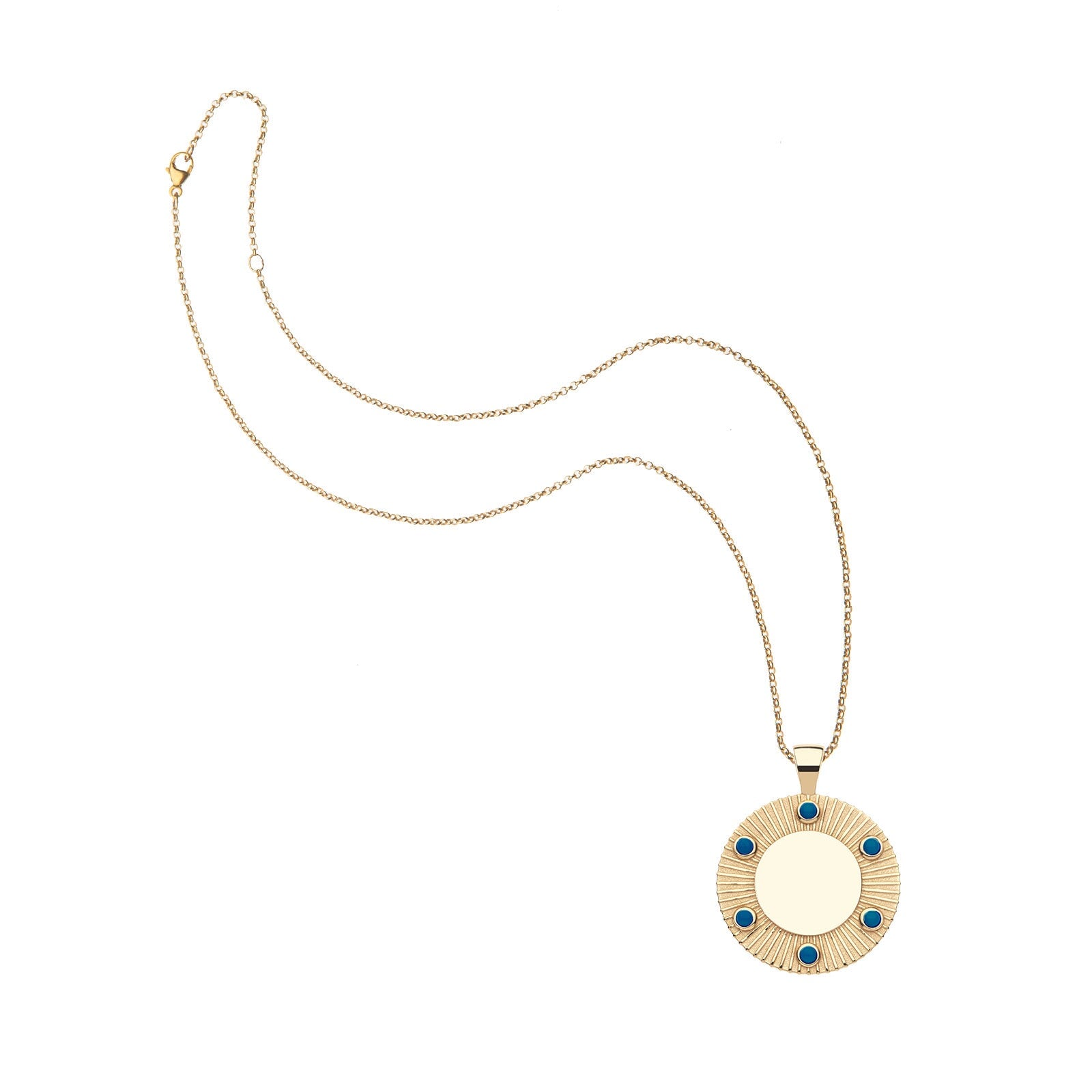 Forever Around The Sun Engravable Lapis Pendant 16-18" Classic Rolo ...