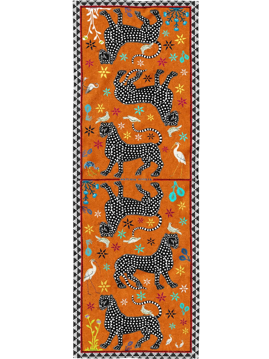 Ocelot Silk Scarf Arancia – Peter Kate